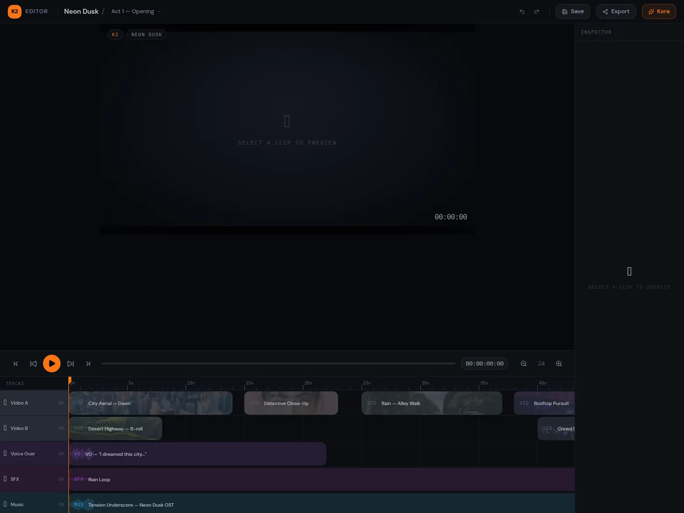 K2 Cinematic AI Editor