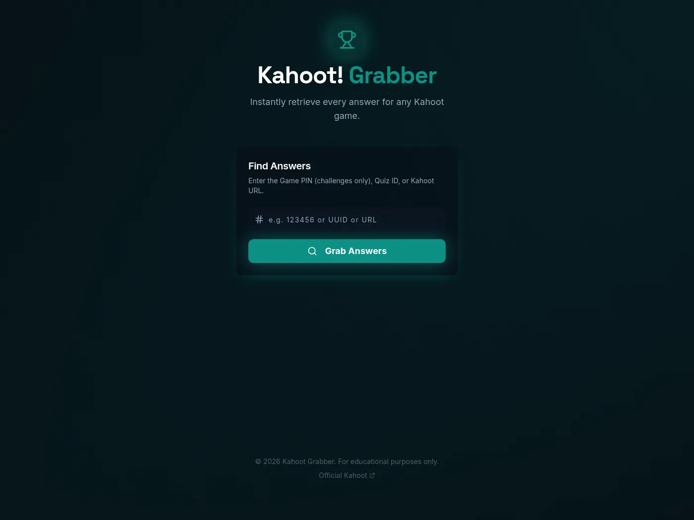 Kahoot Answer Grabber