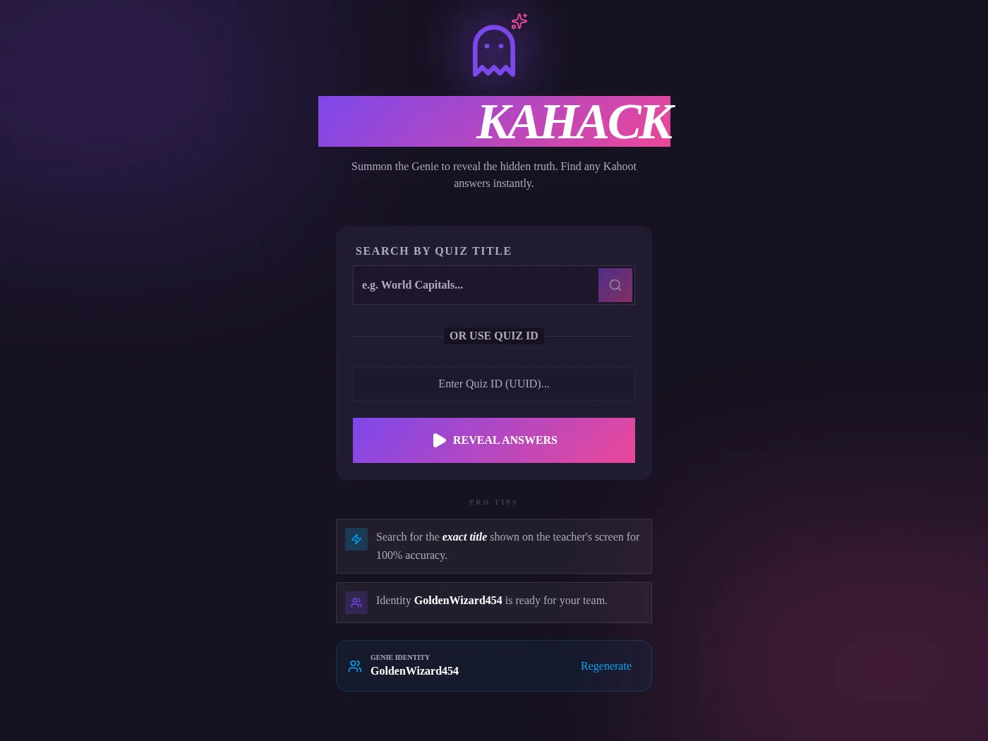 Kahoot Answer Genie