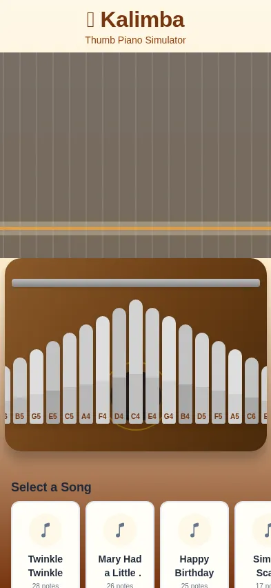 Kalimba Simulator