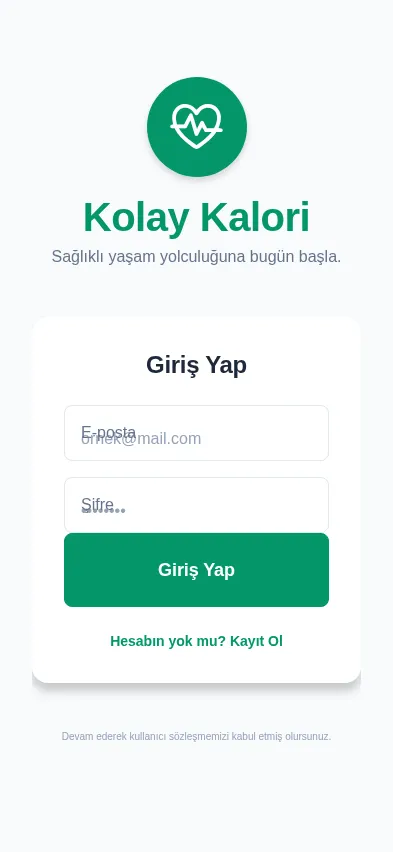Kolay Kalori Takip