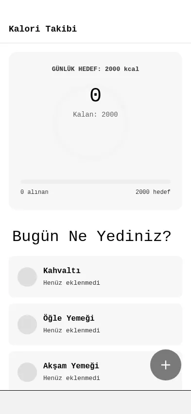 Kalori Takip Uygulaması