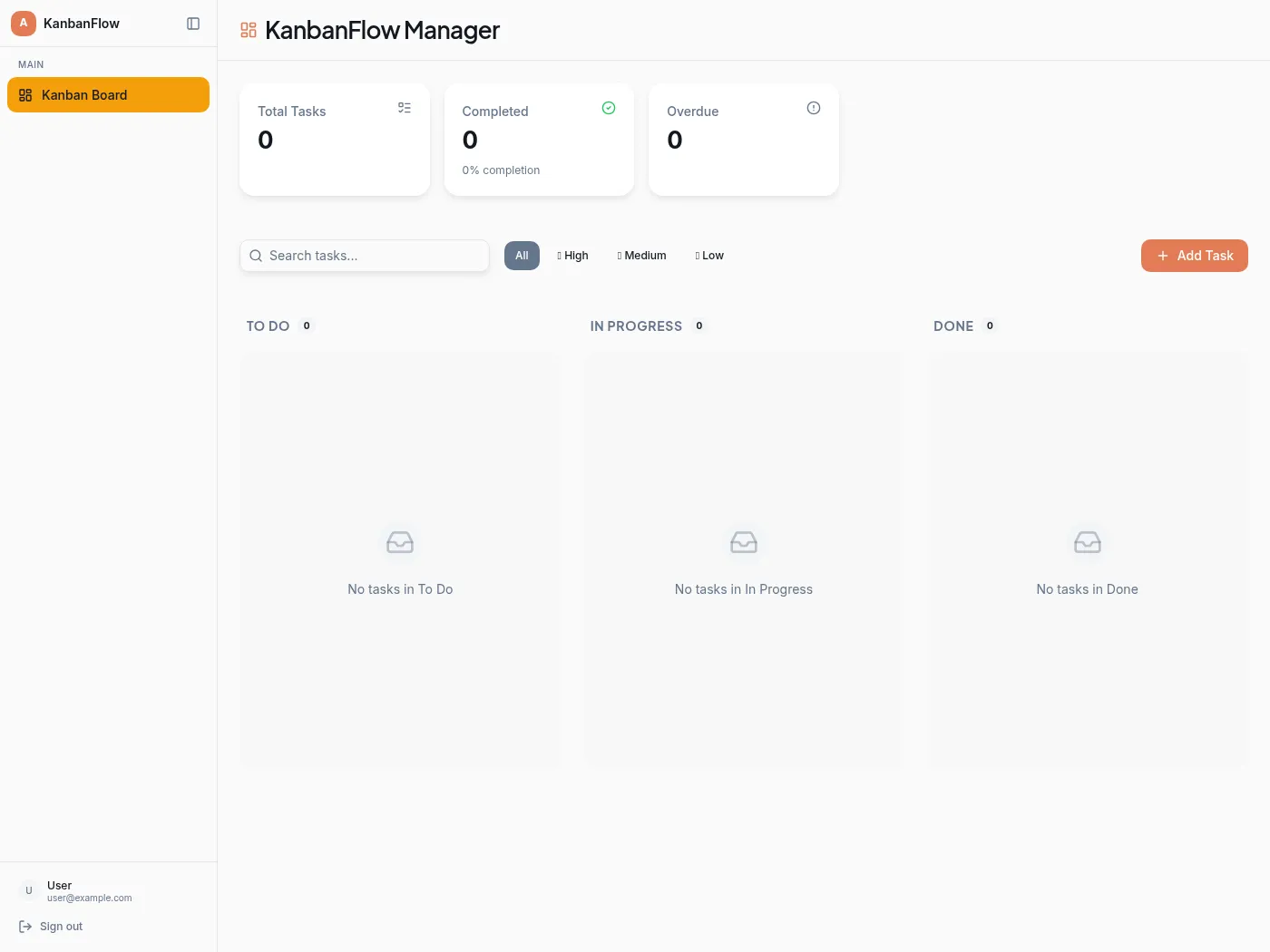 KanbanFlow Manager