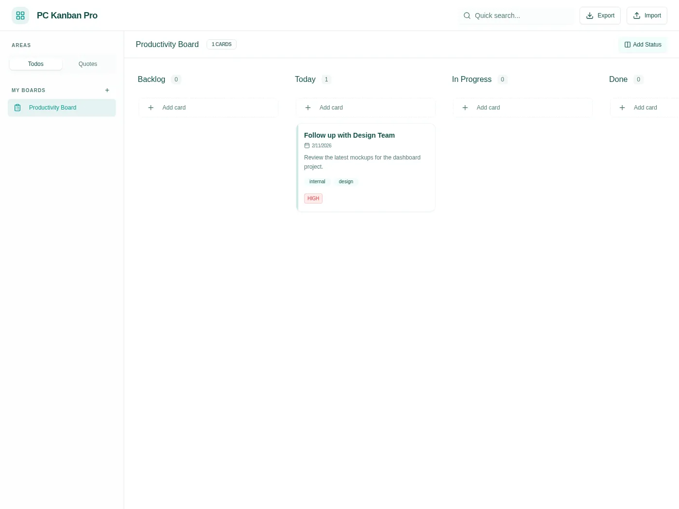 Kanban Board for PC