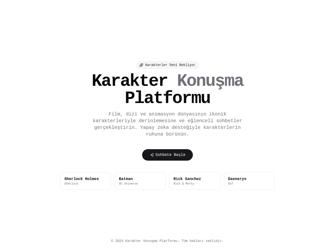 Karakter Konuşma Platformu