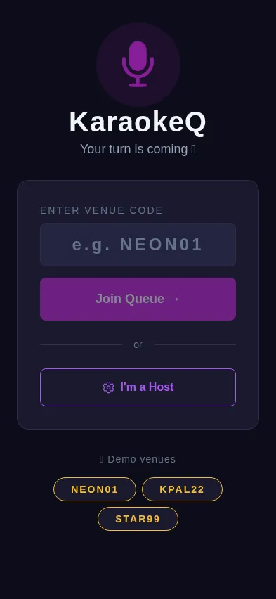 KaraokeQ Mobile Queue
