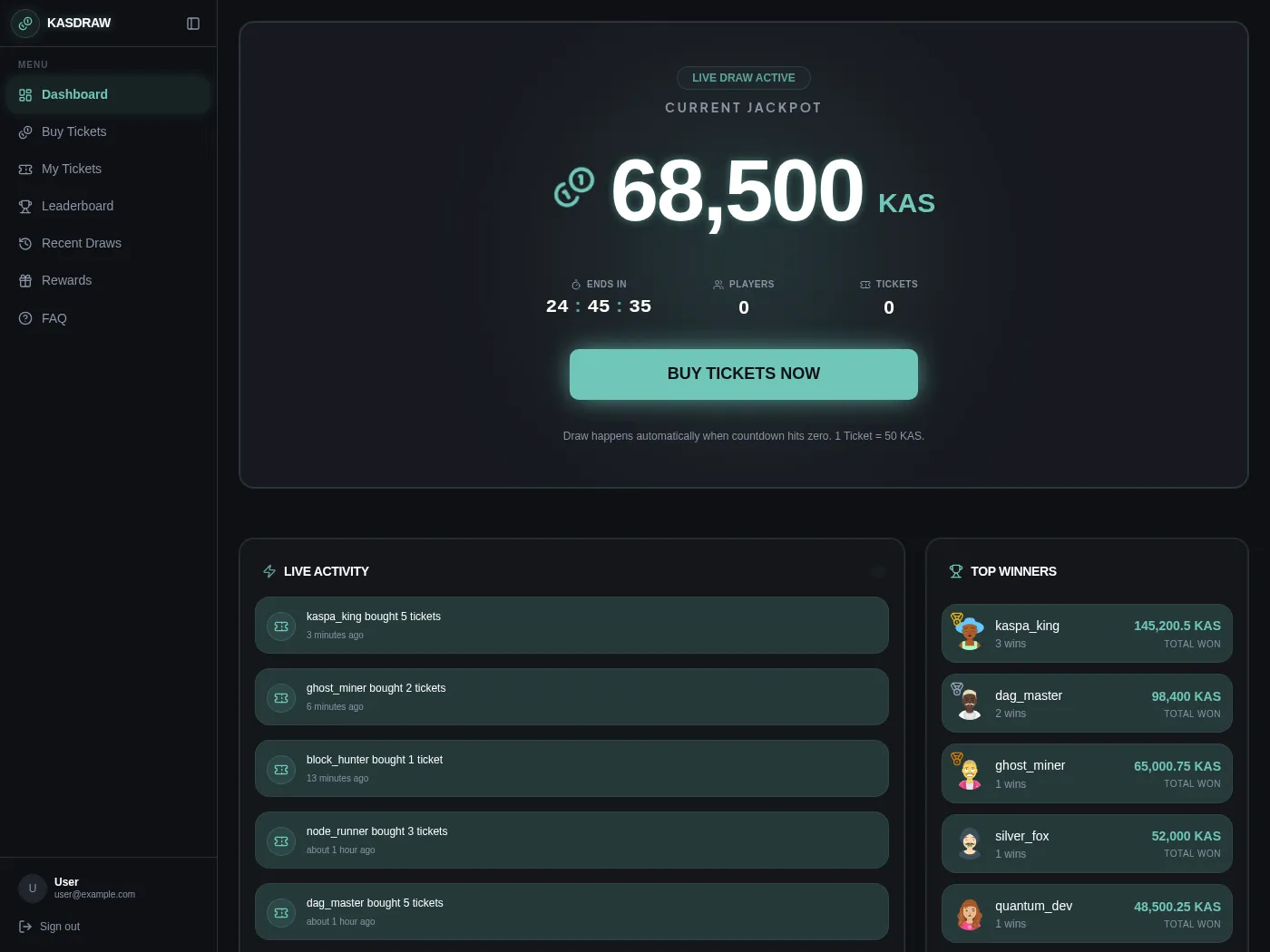 KASDRAW Jackpot Platform