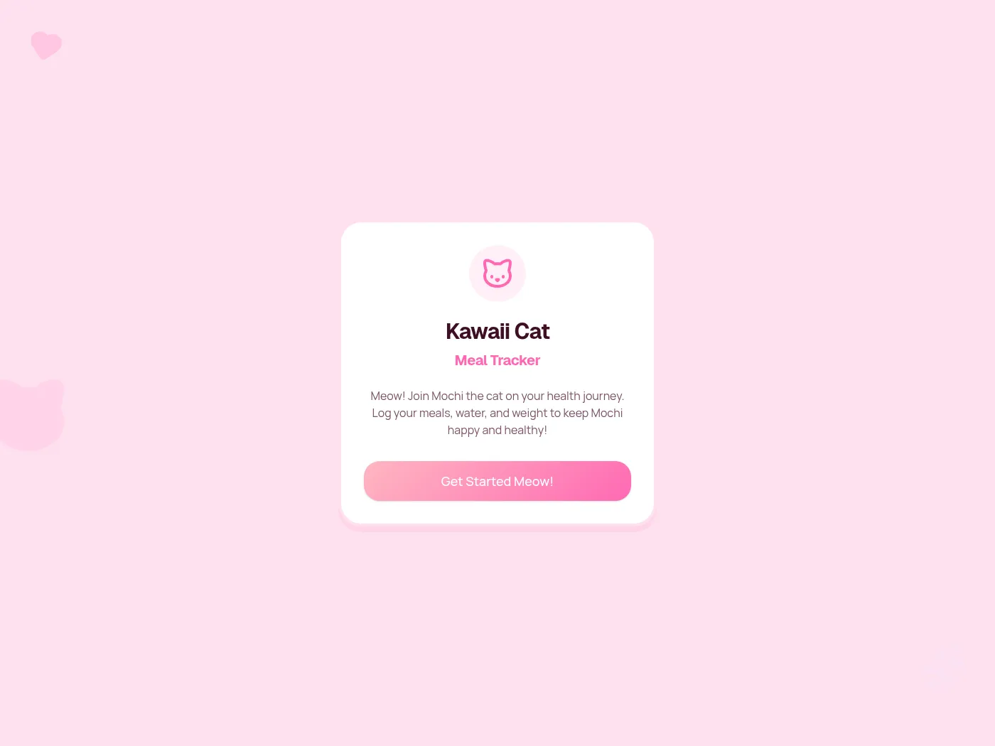 Kawaii Cat Meal Tracker