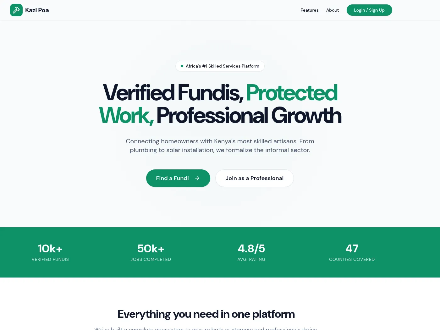 Kazi Poa Platform
