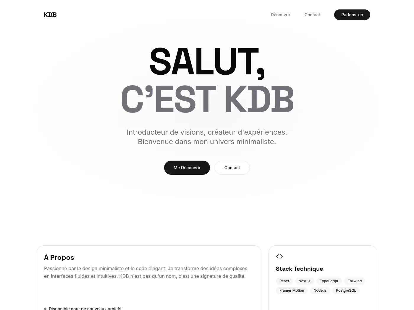 Salut KDB Intro Page