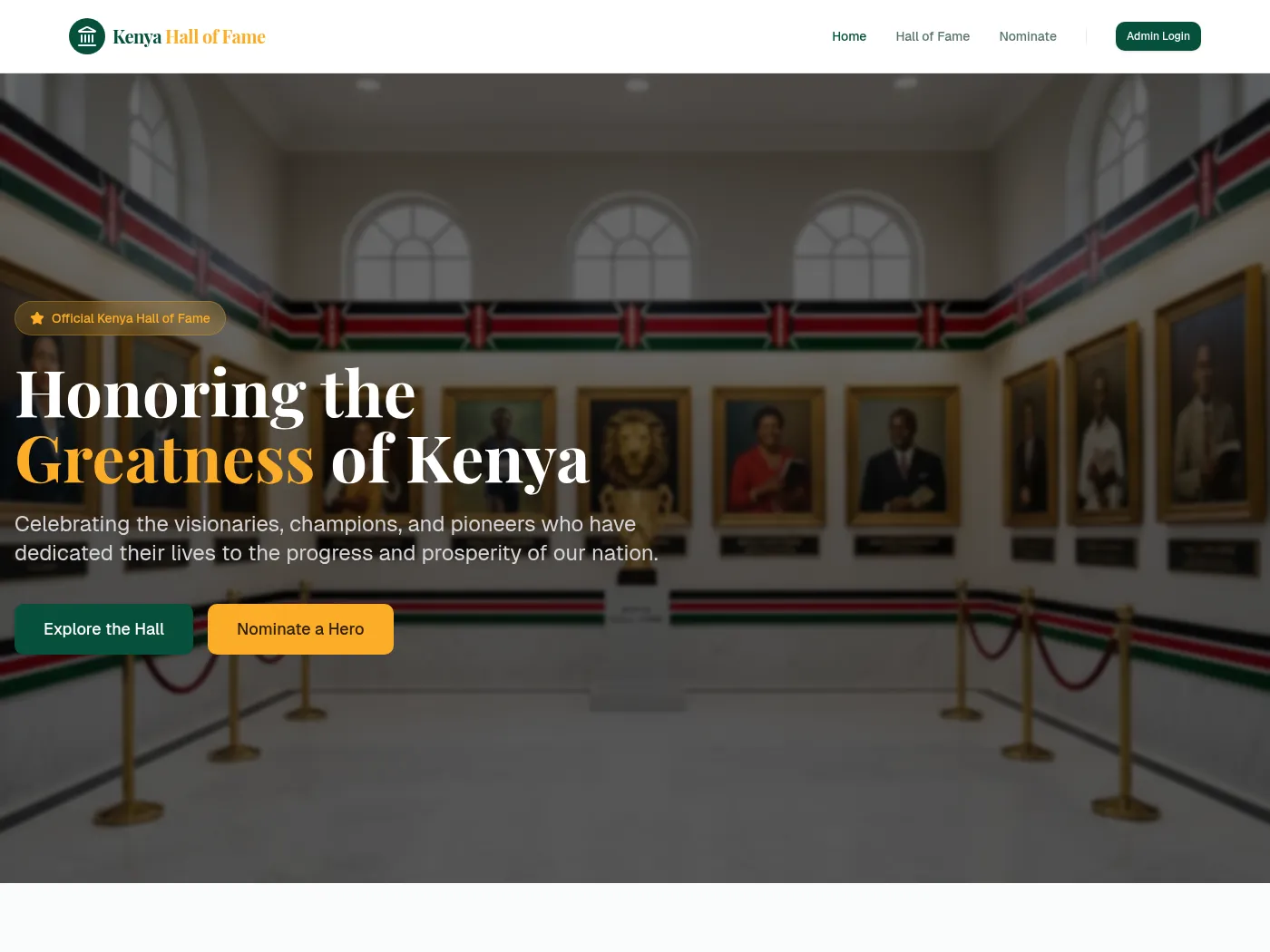 Kenya Hall of Fame Site