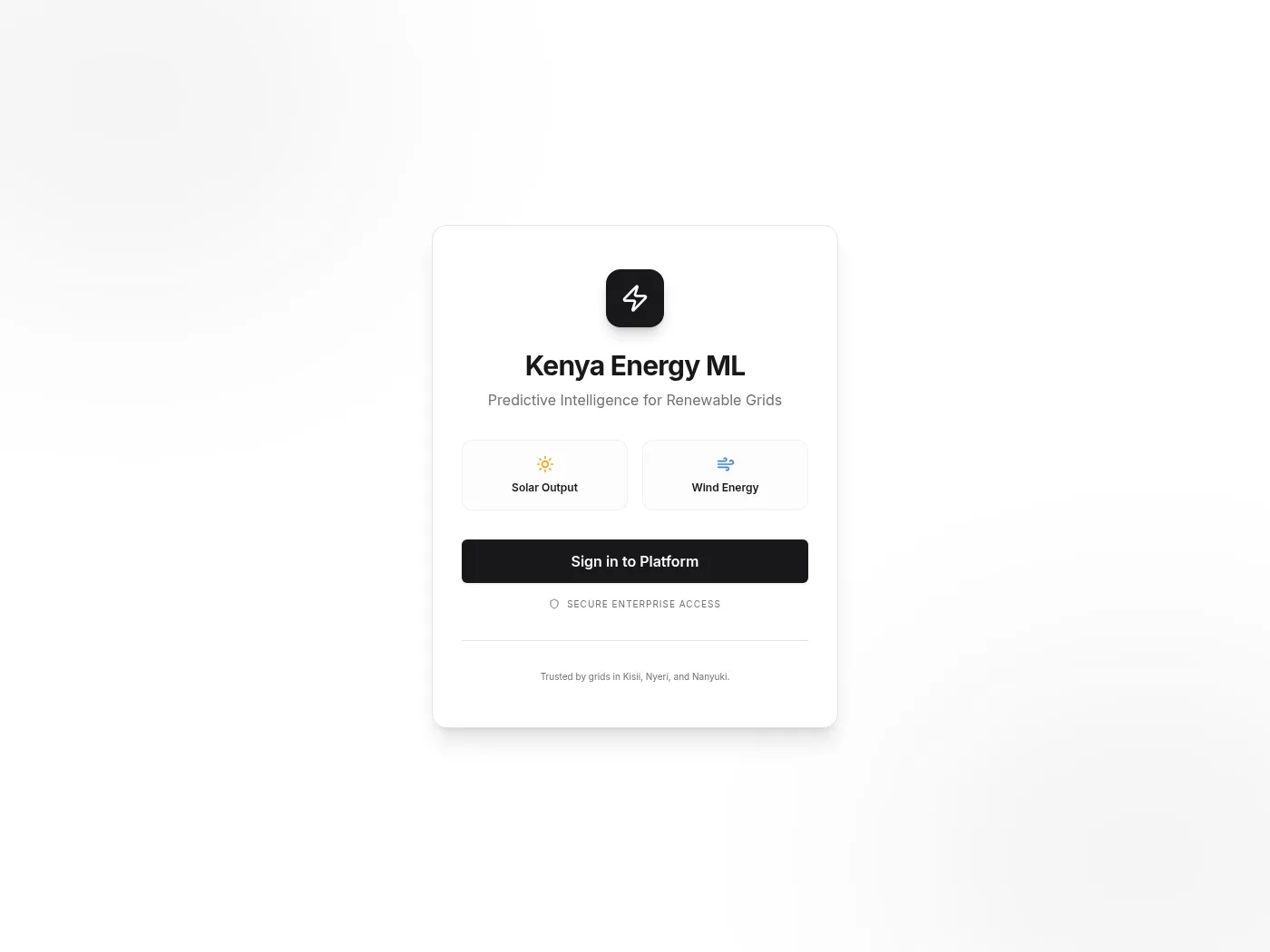 Kenya Energy ML Platform