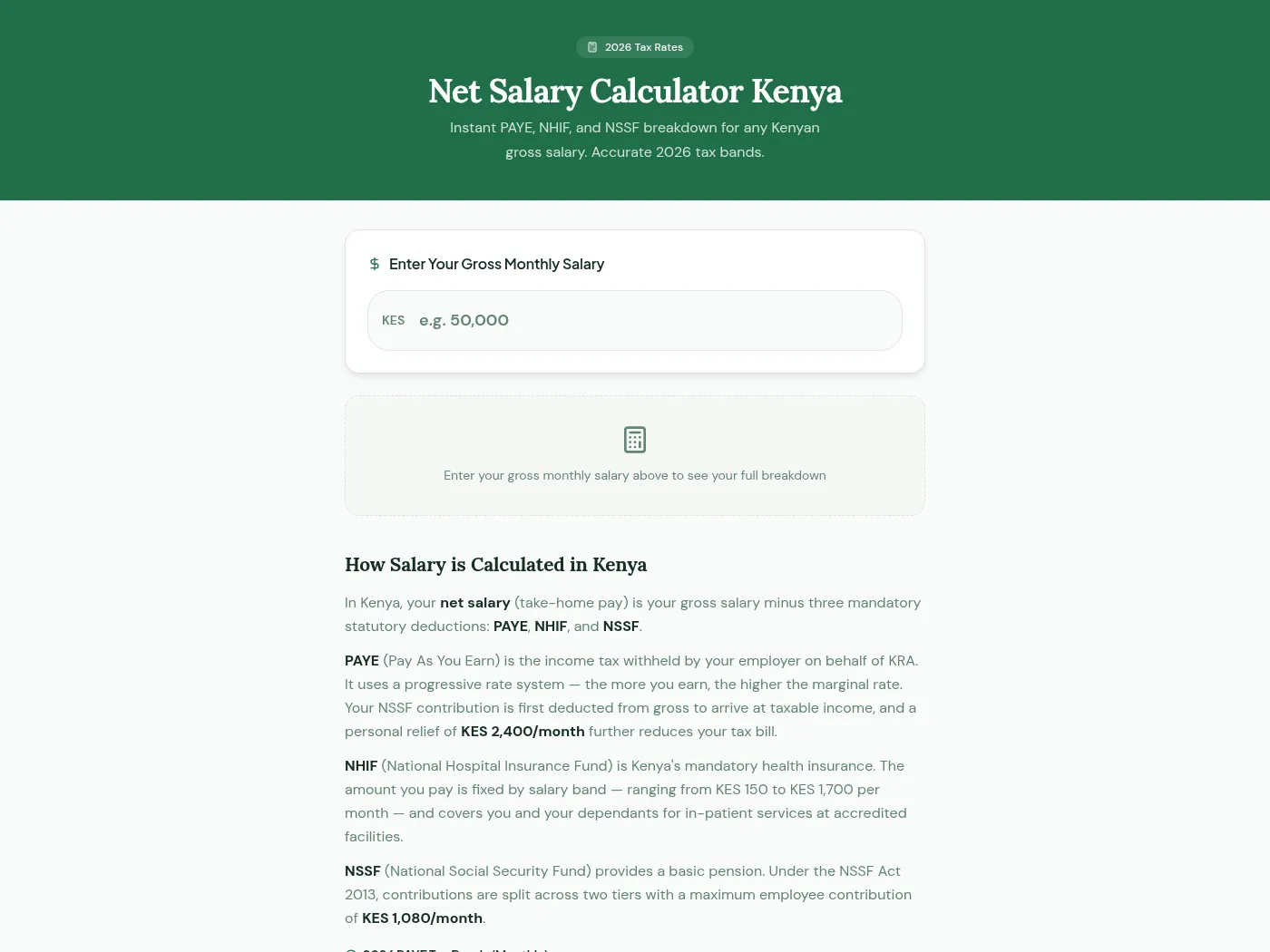 Net Salary Kenya Pro