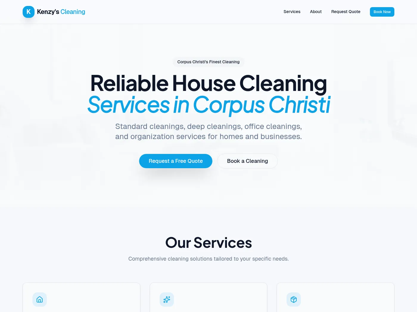 Kenzy’s Cleaning Web Portal