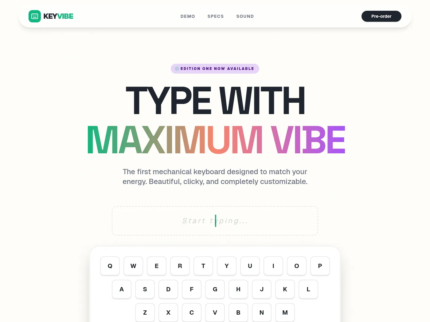 KeyVibe Landing Page