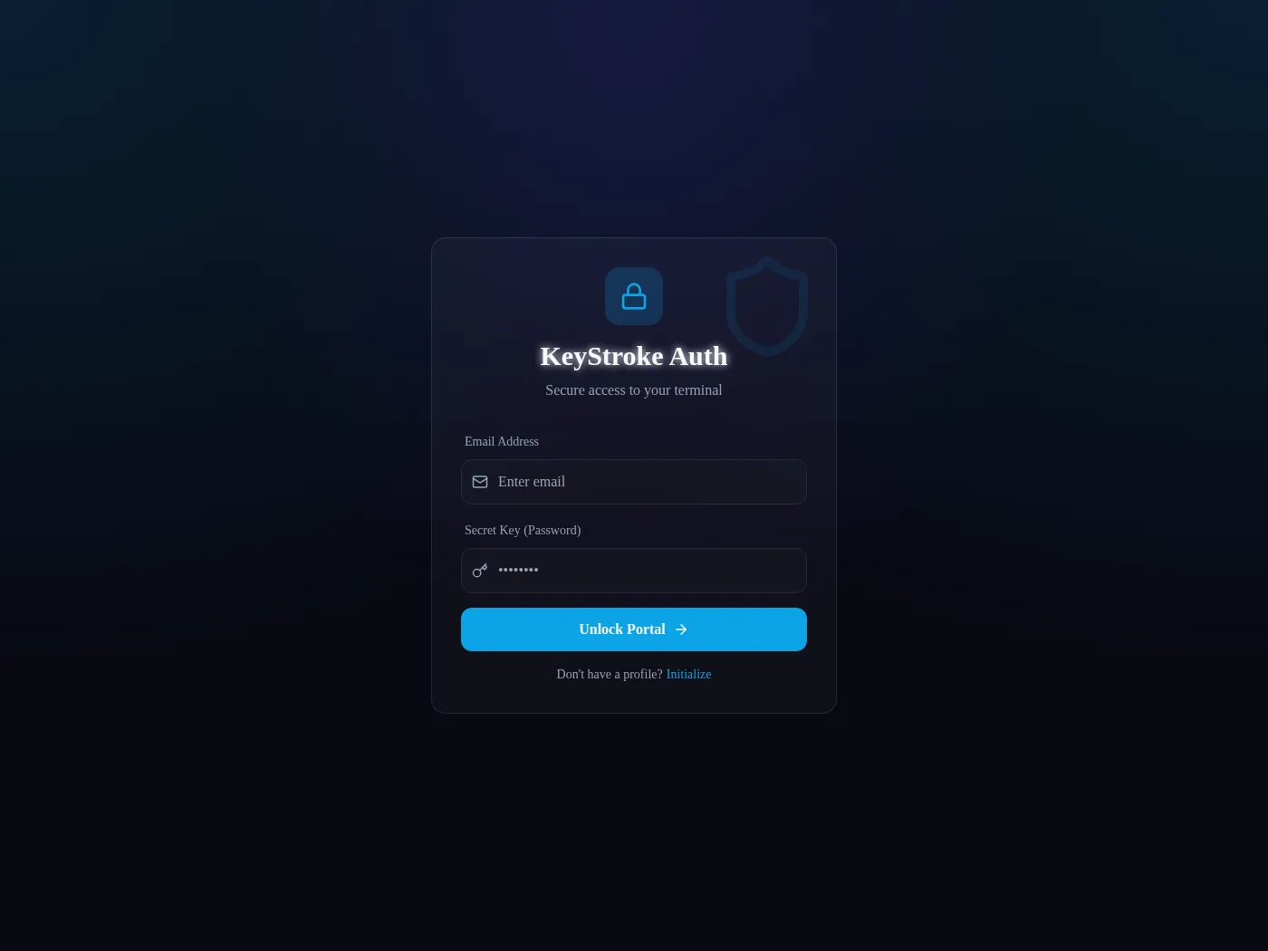KeyStroke Auth Portal
