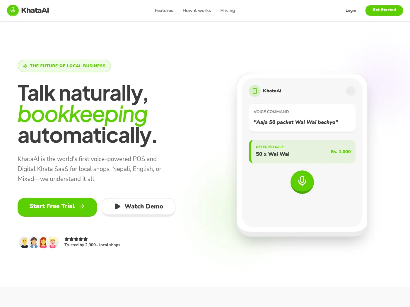 KhataAI Voice POS SaaS