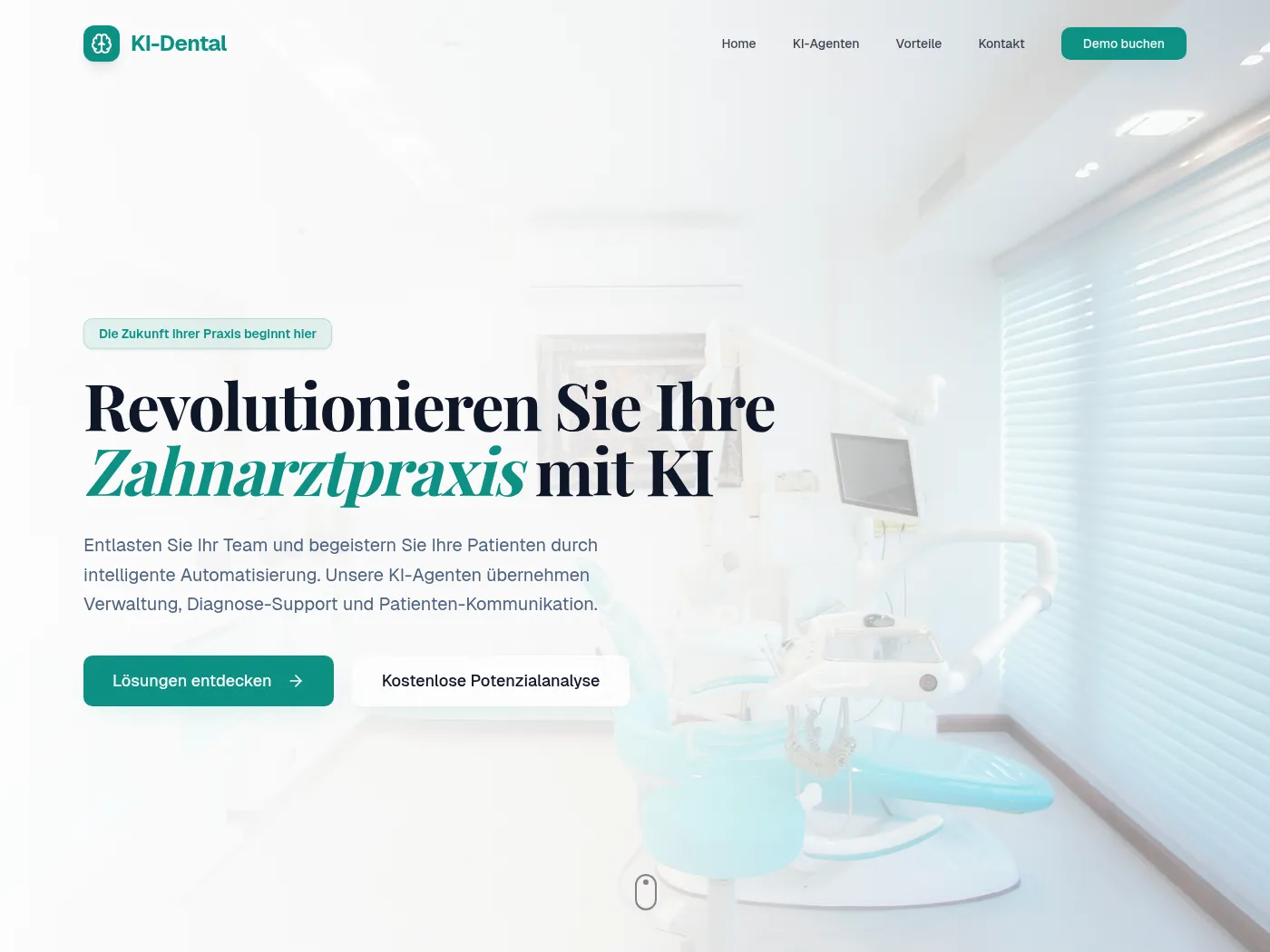 KI-Agenten für Zahnärzte Website