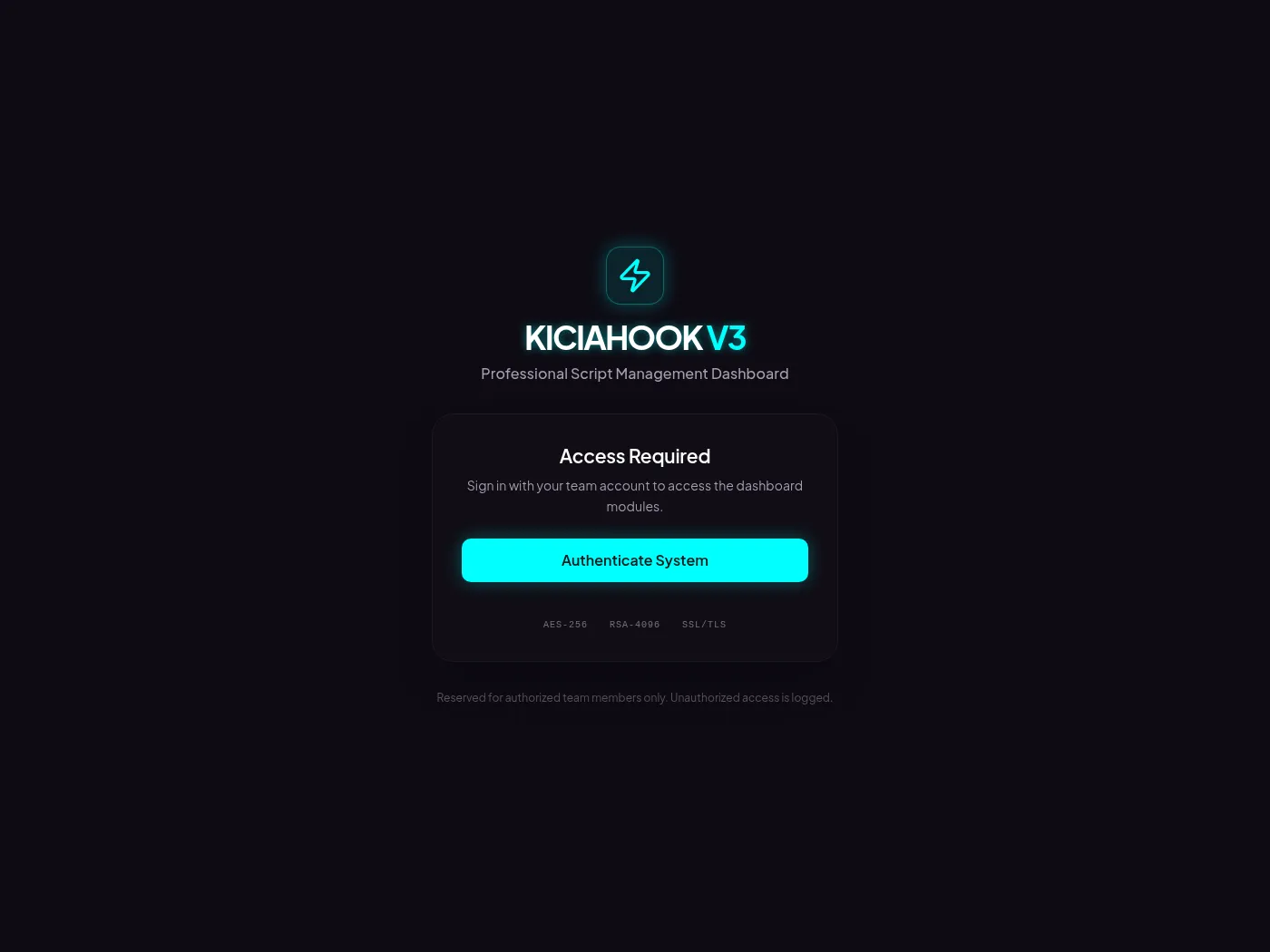 Kiciahook V3 Dashboard