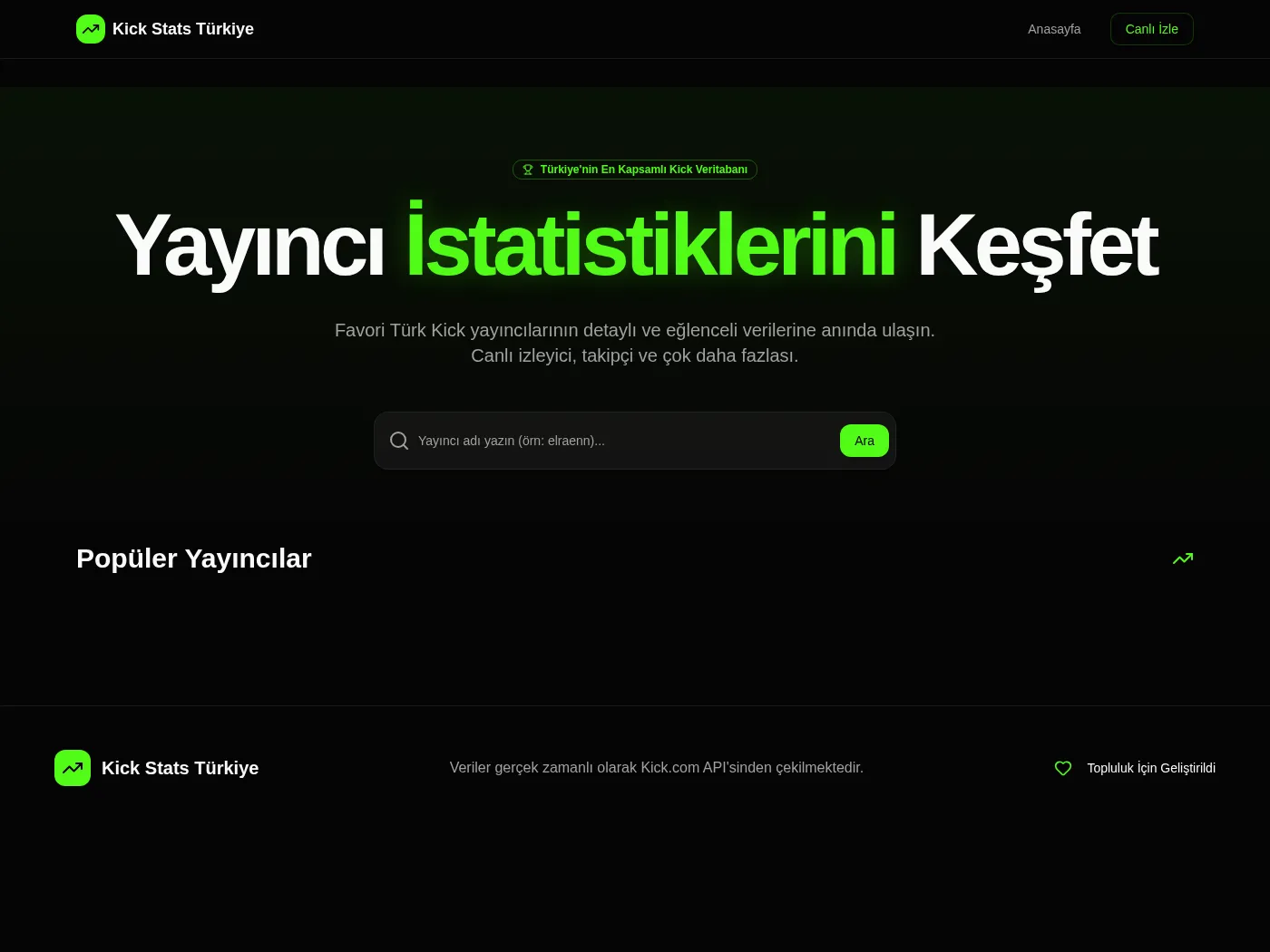 Kick Stats Türkiye