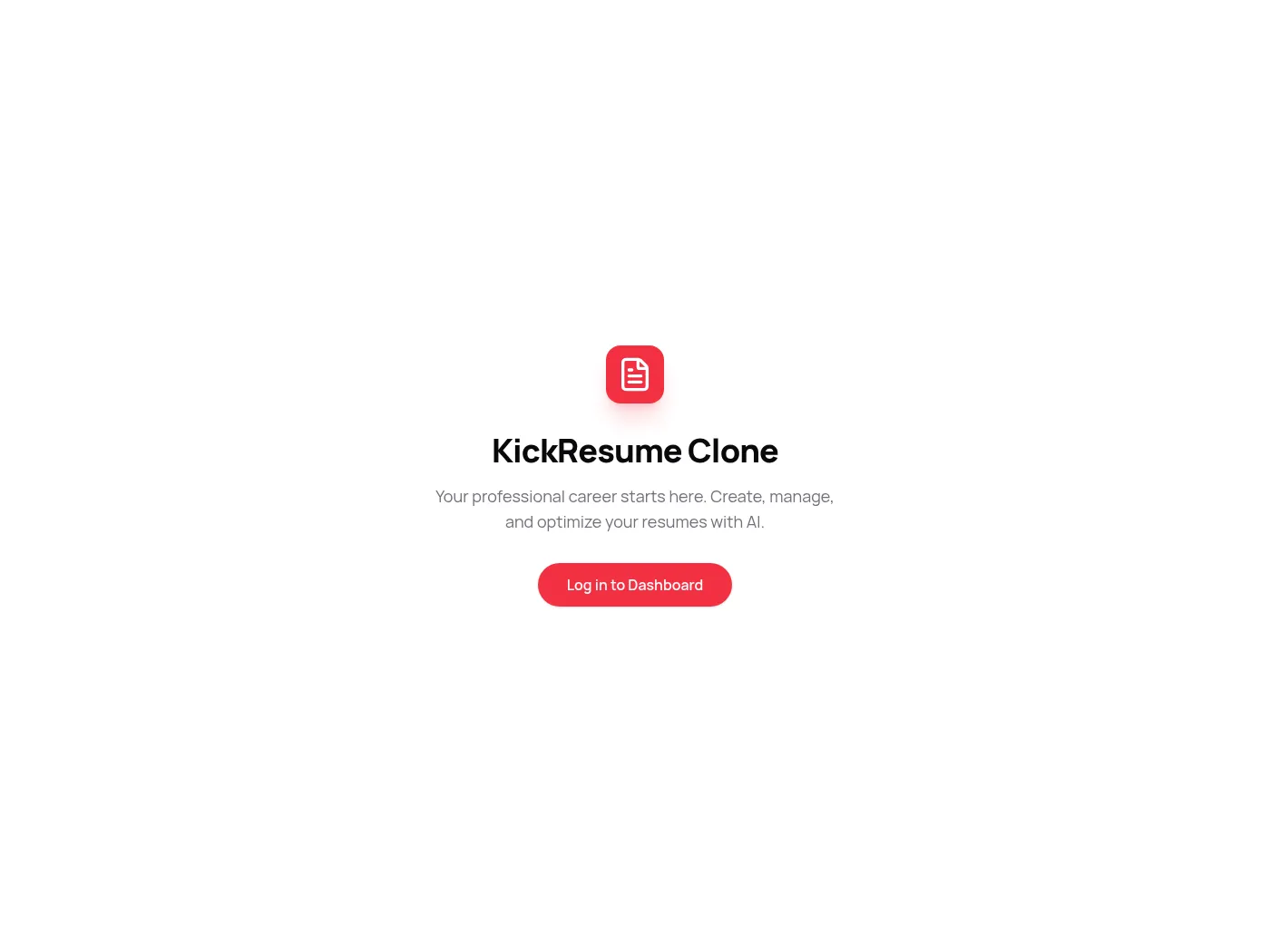 KickResume Dashboard Clone