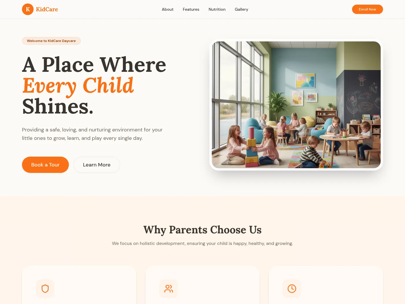 KidCare Daycare Website