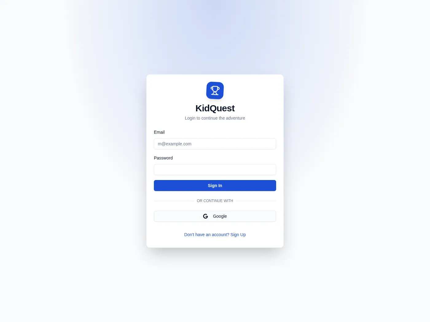 KidQuest Challenge App