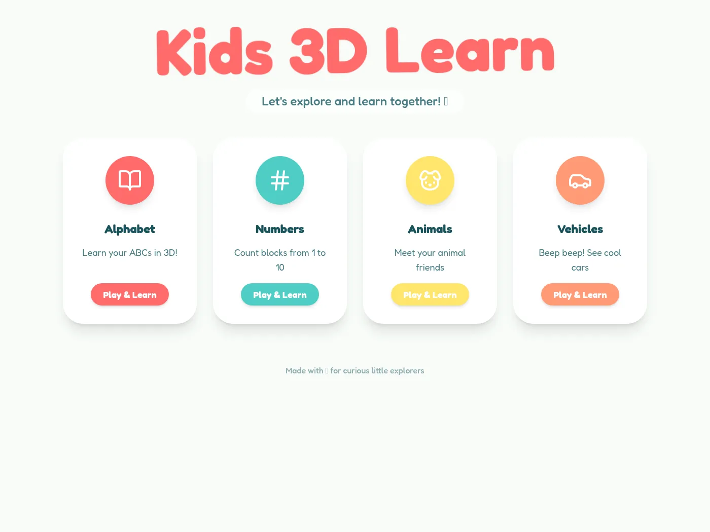 Kids 3D Learning App