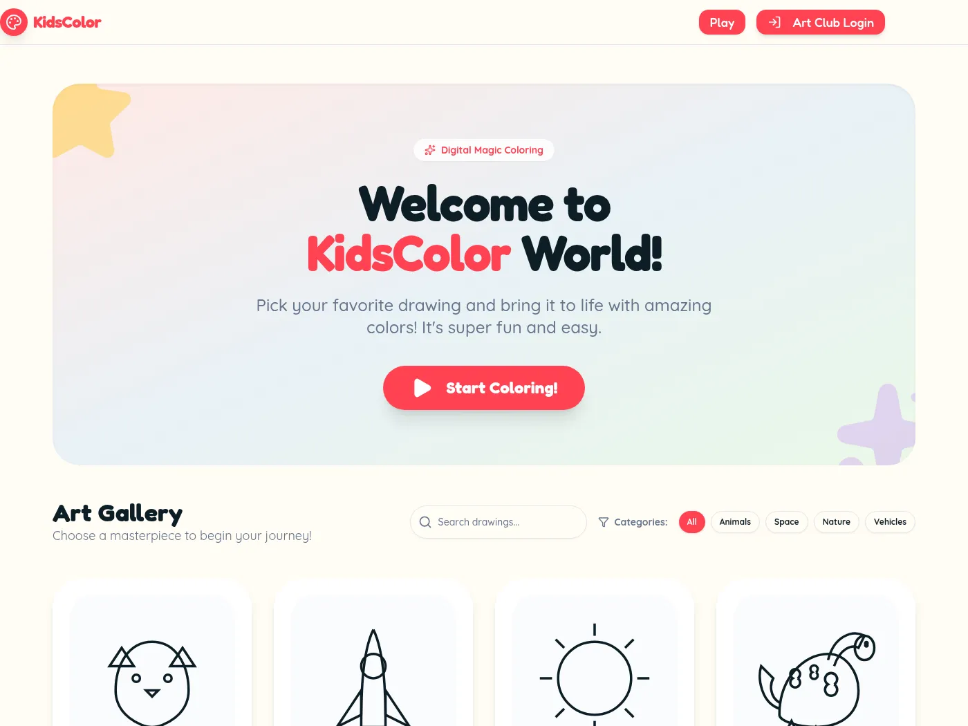 Kid's Colouring Book Site
