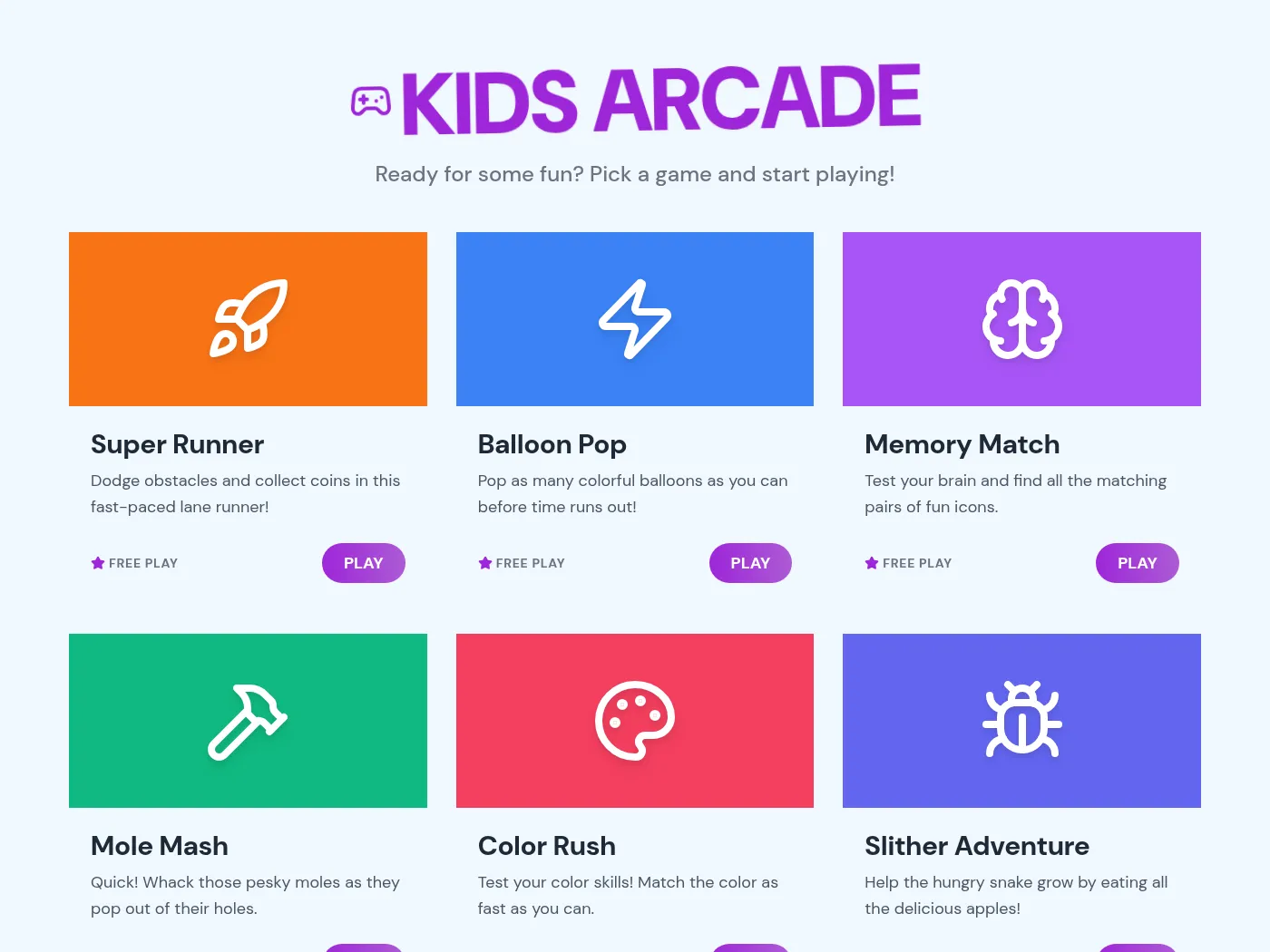 Kids Game Arcade