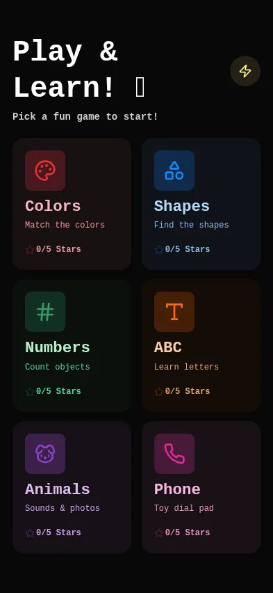 Kids Game Dashboard