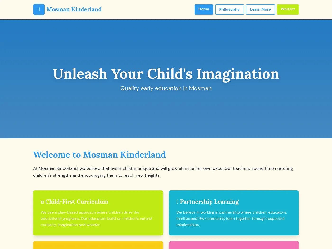 Mosman Kinderland Website