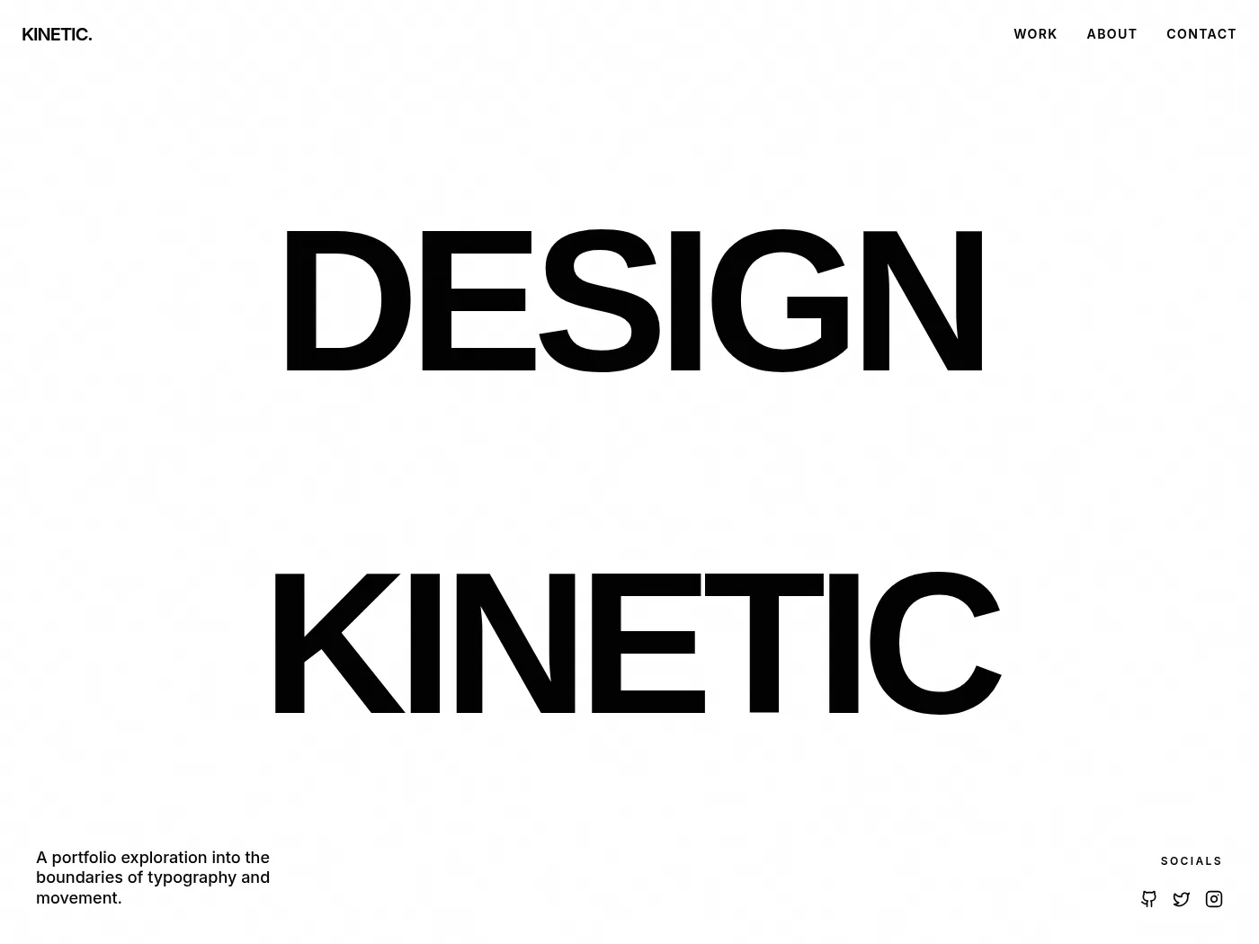 Kinetic Portfolio Landing