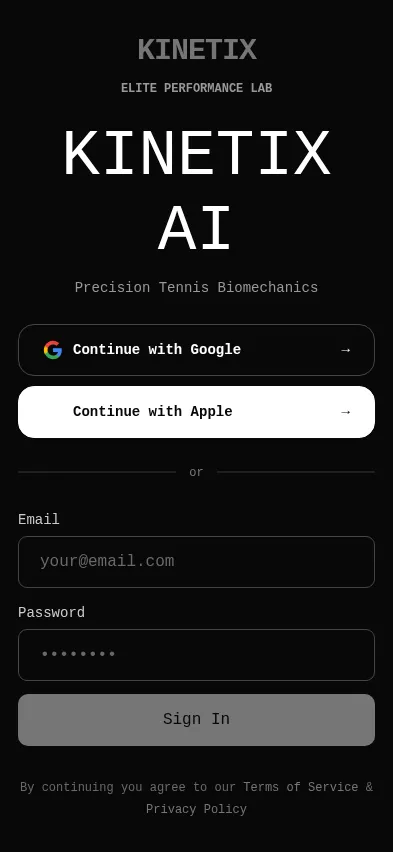 KINETIX AI Tennis Pro