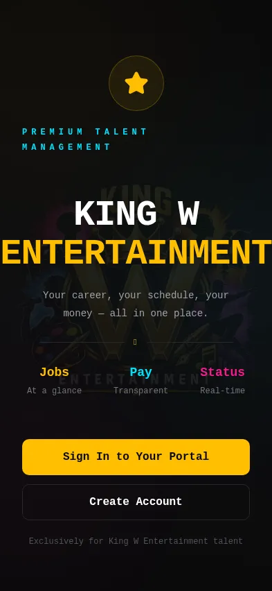 King W Artist Portal