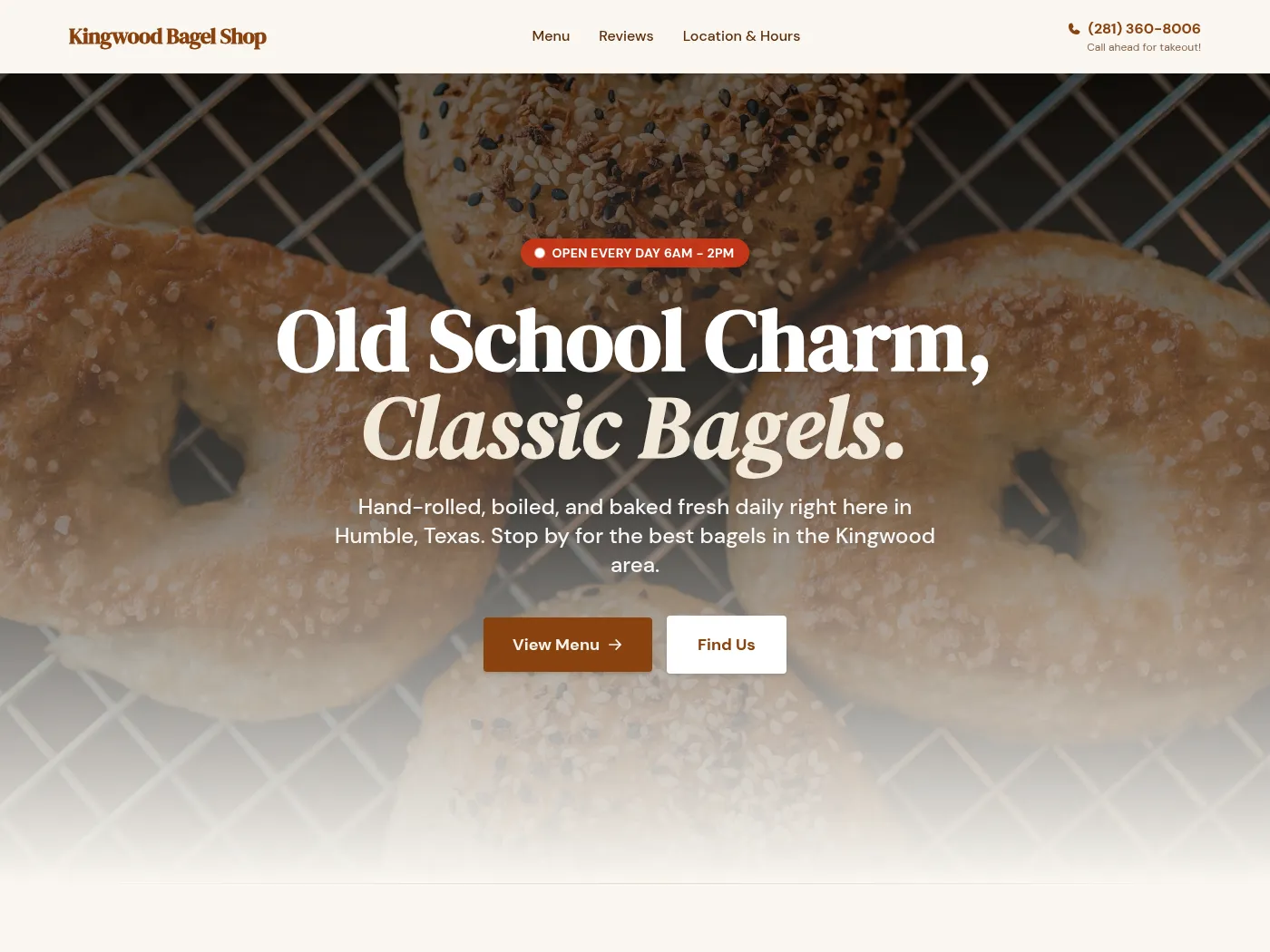 Kingwood Bagel Shop Site
