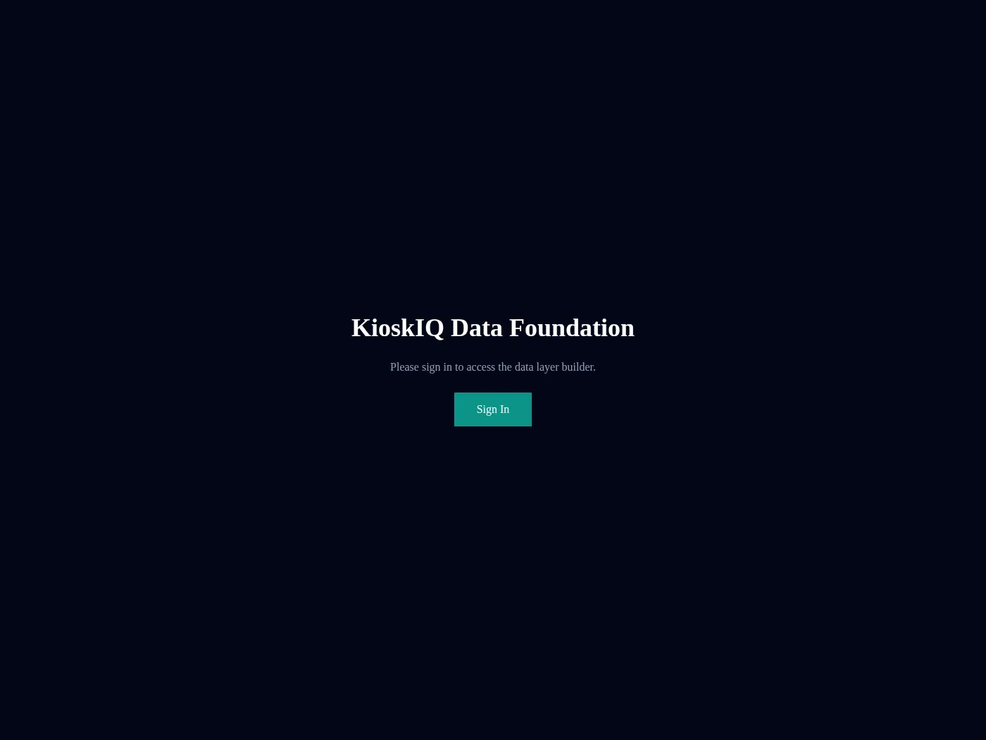 KioskIQ Data Layer Builder