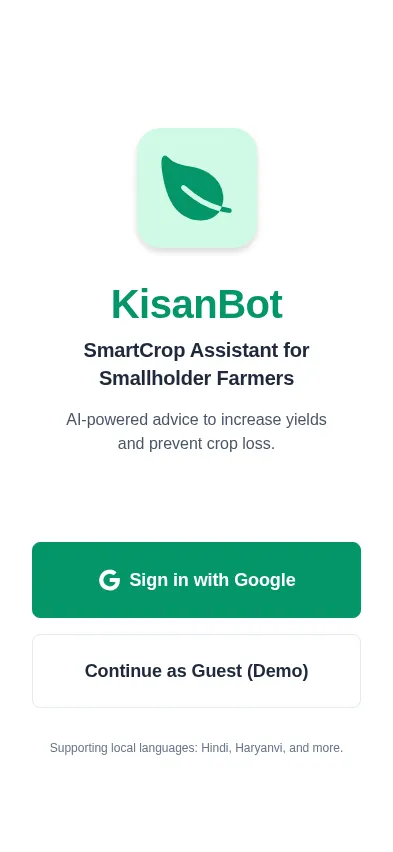 KisanBot SmartCrop Assistant