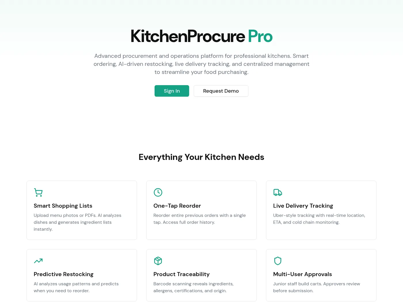 KitchenProcure Pro