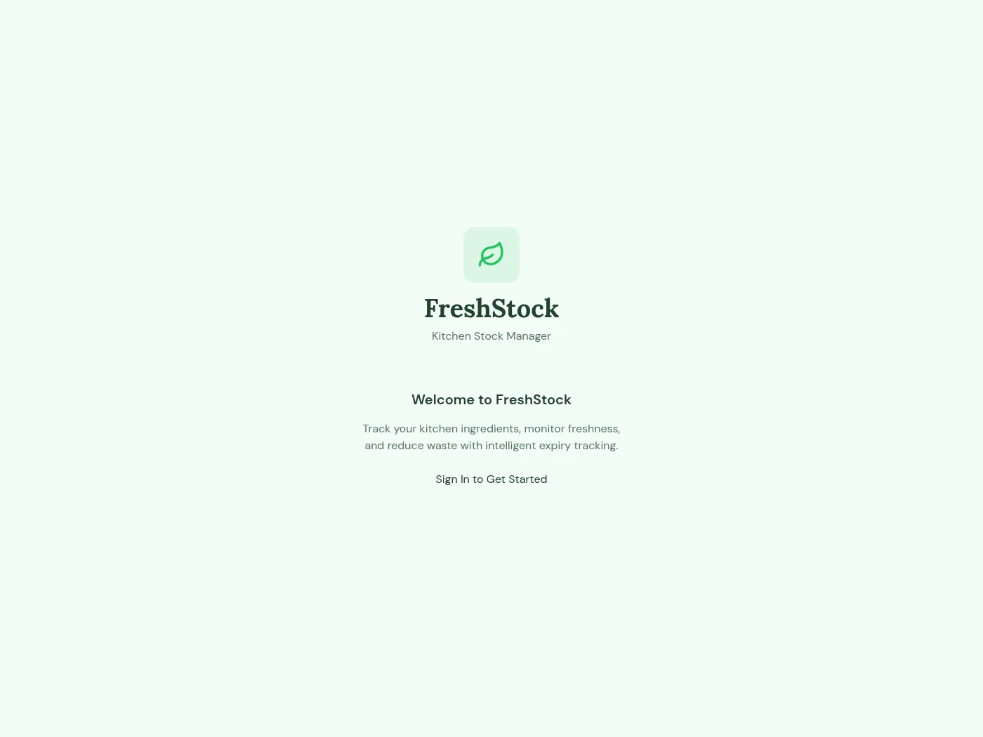 FreshStock Kitchen Manager