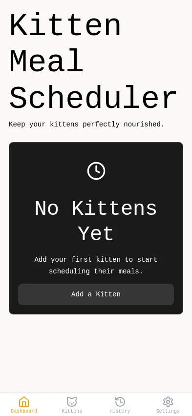 Kitten Meal Scheduler