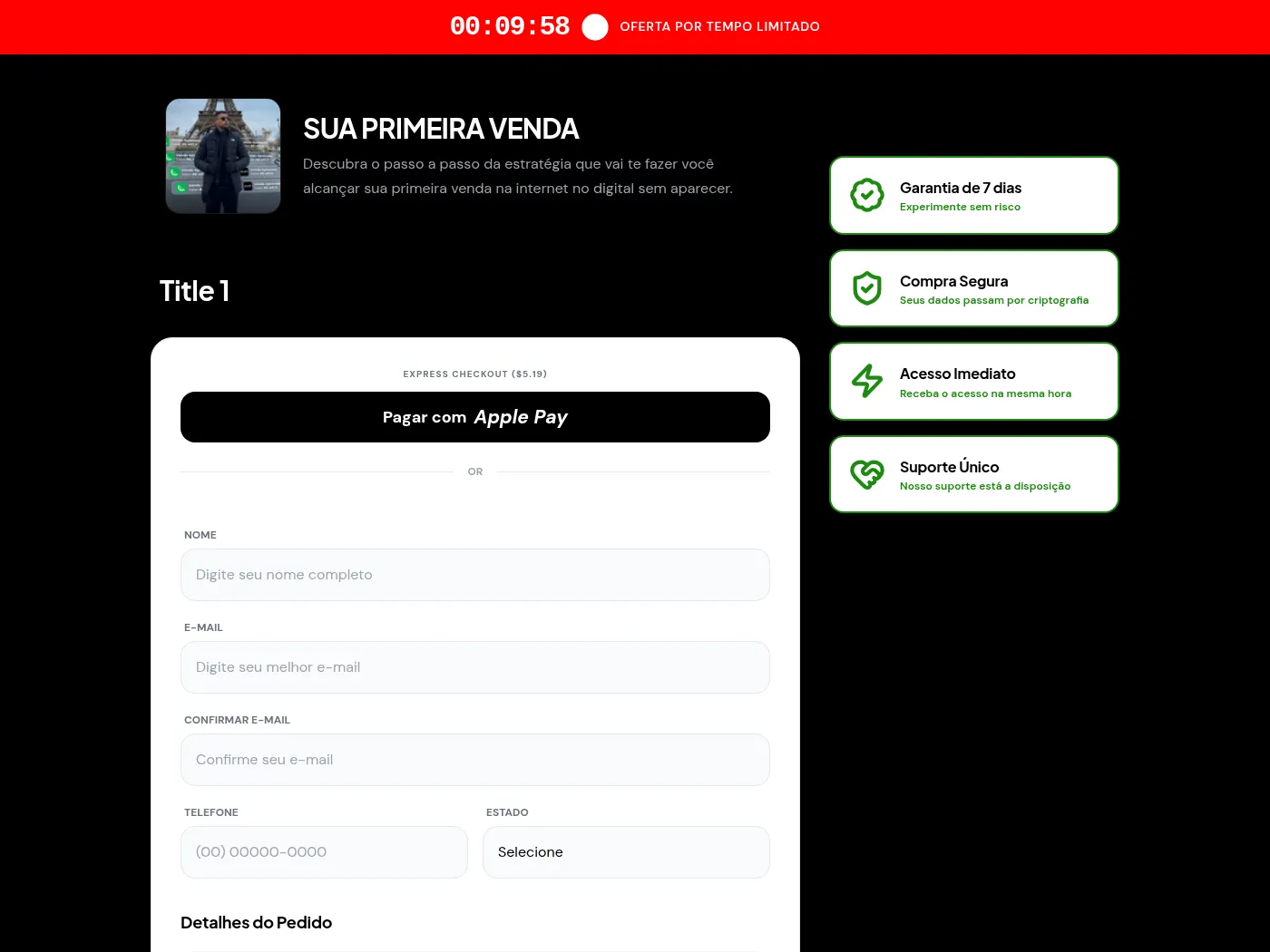 Kiwify Payment Landing