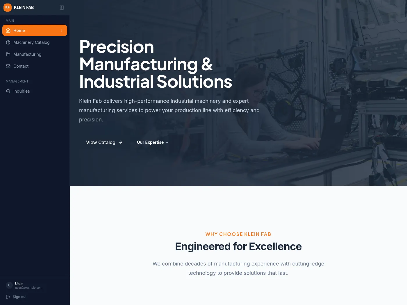 Klein Fab Machinery Site