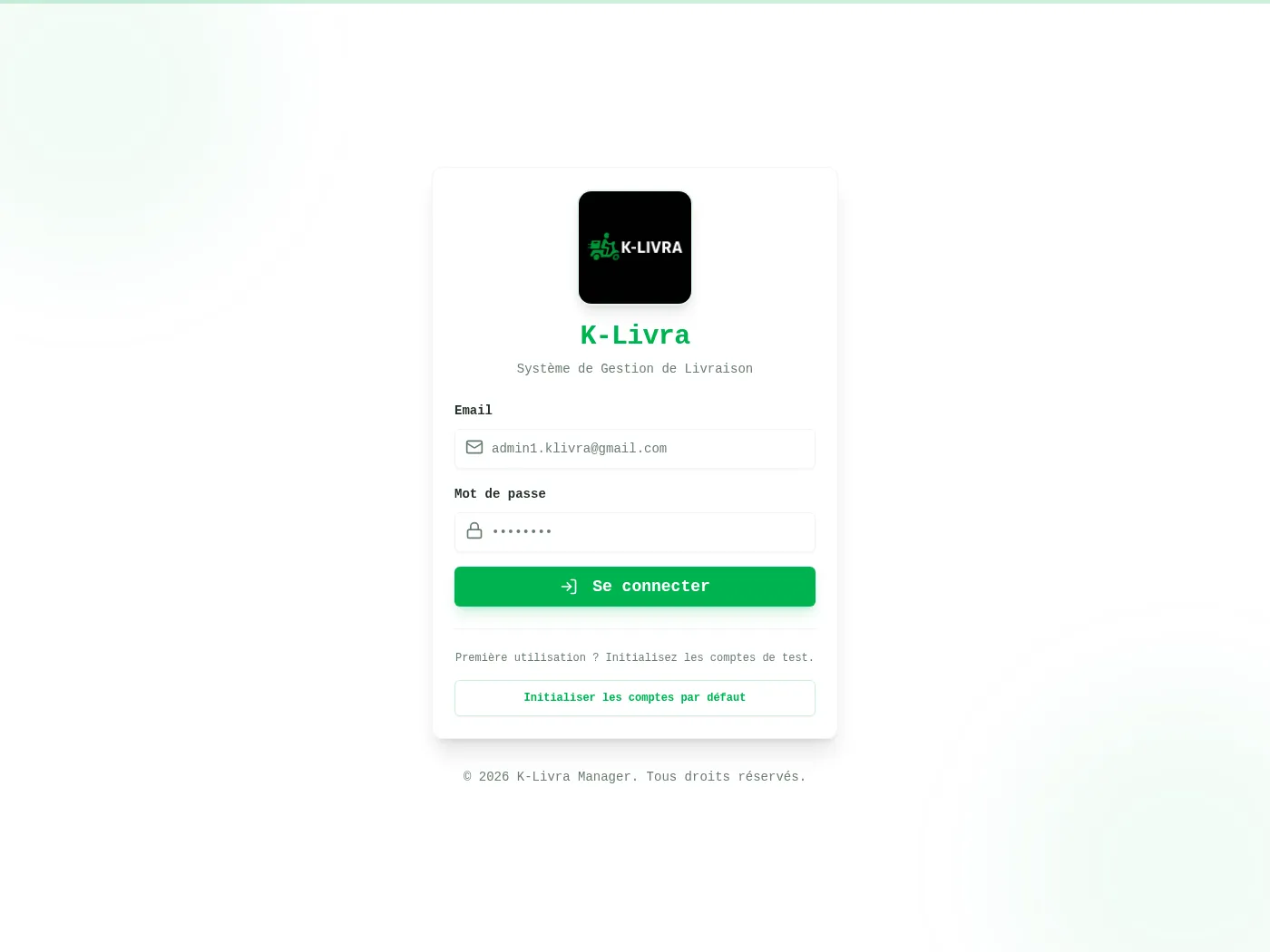 K-Livra Delivery Manager