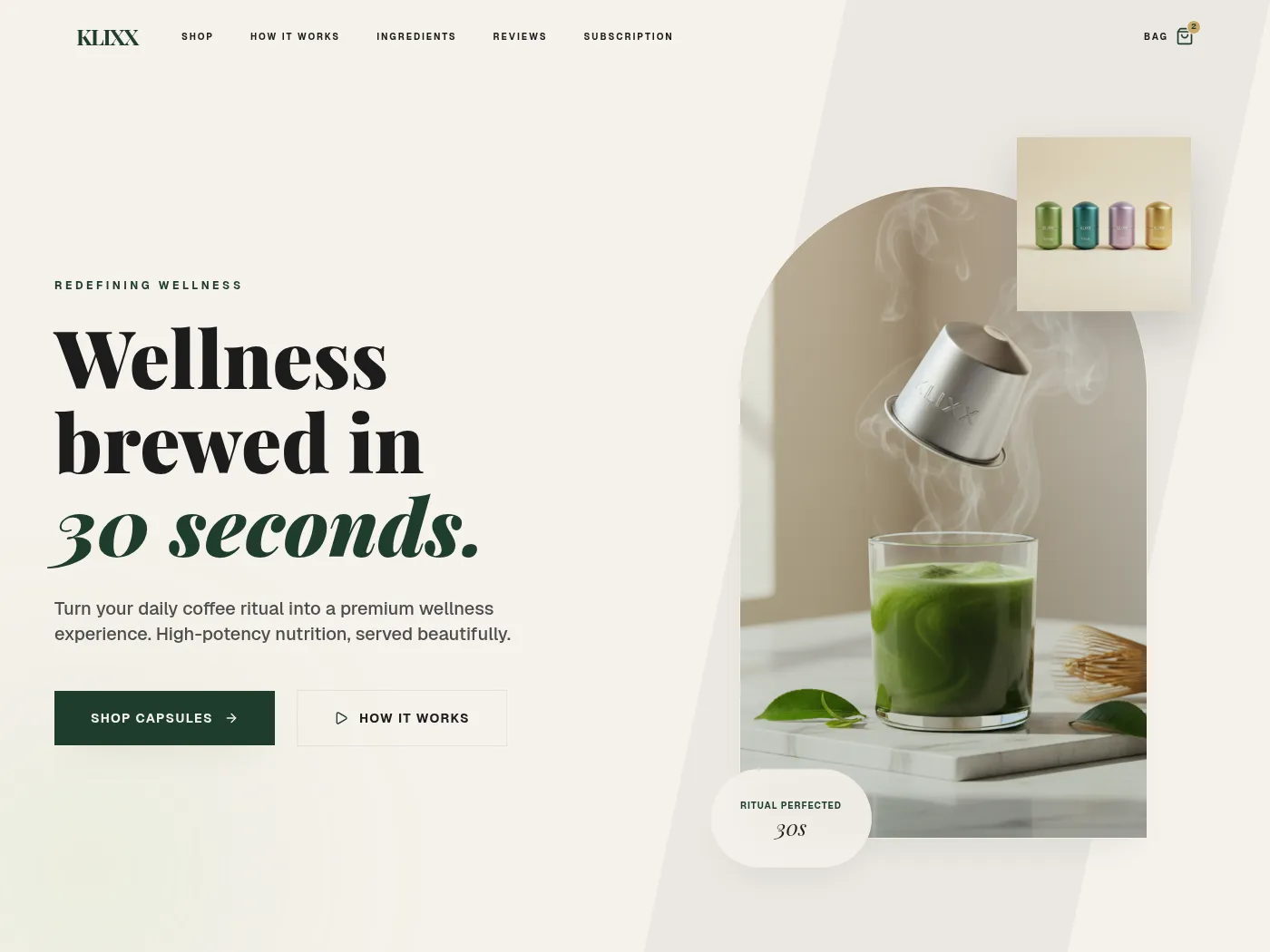 KLIXX Wellness Homepage