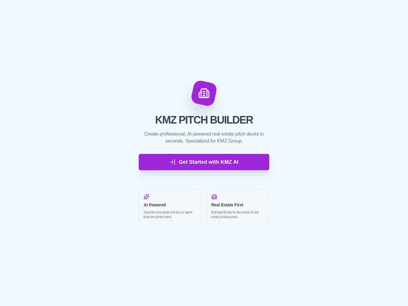 KMZ Real Estate Pitch Deck