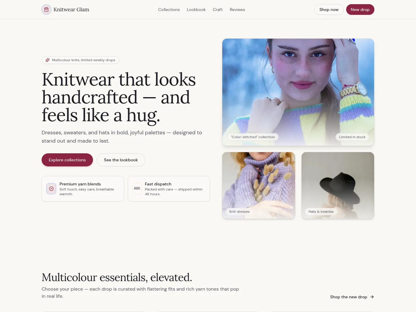 Knitwear Glam Landing