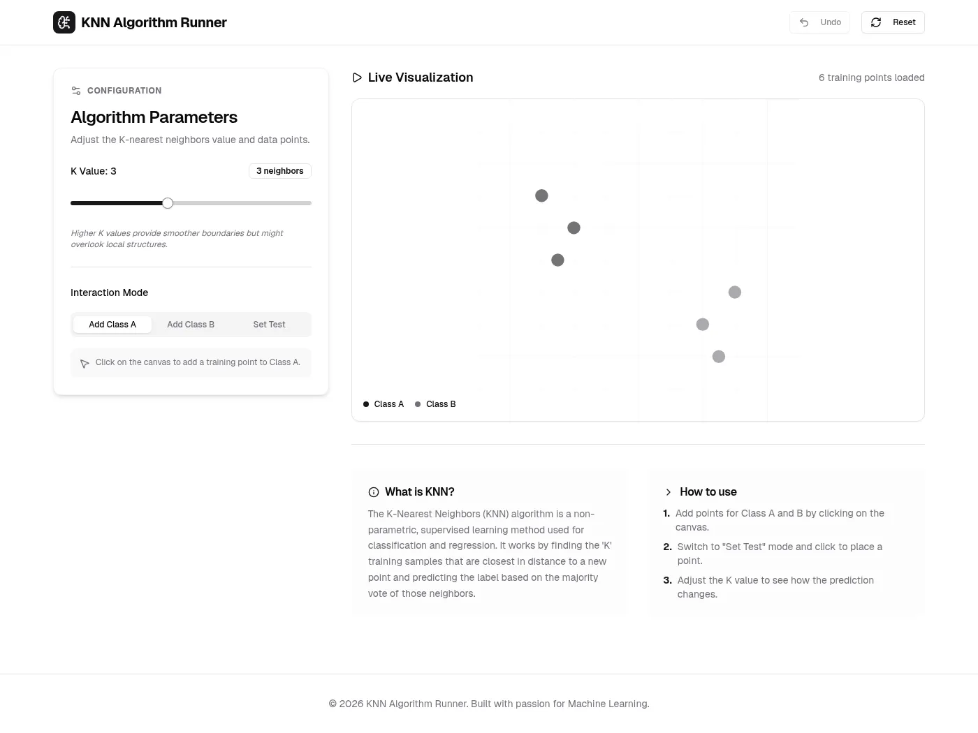KNN Algorithm Runner