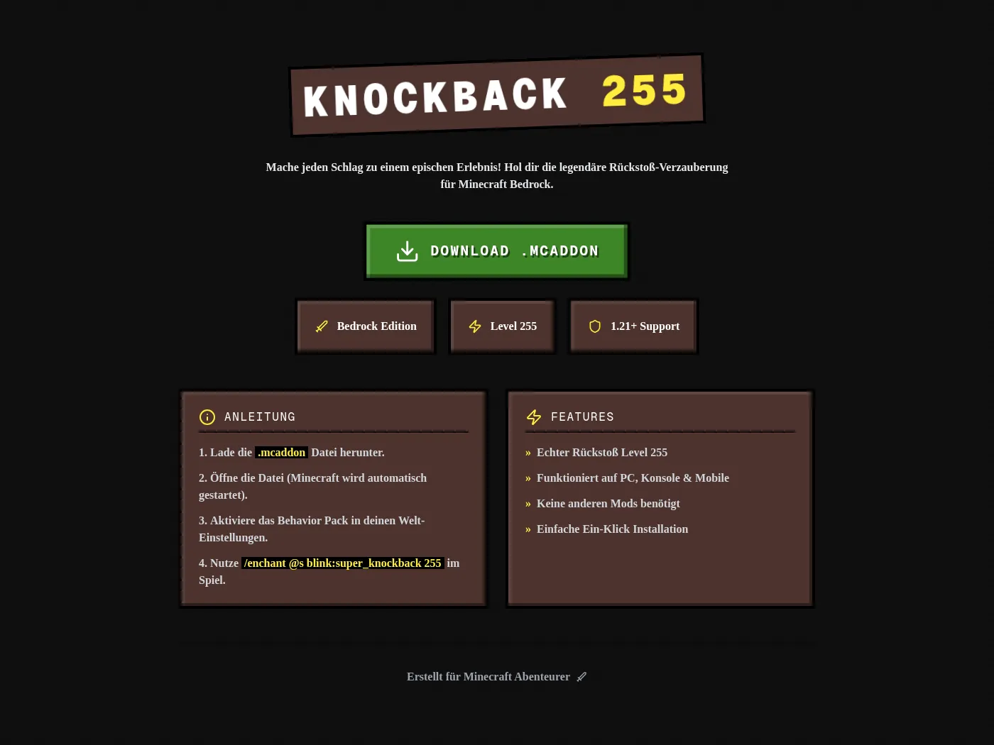 KnockBack 255 MCAddon