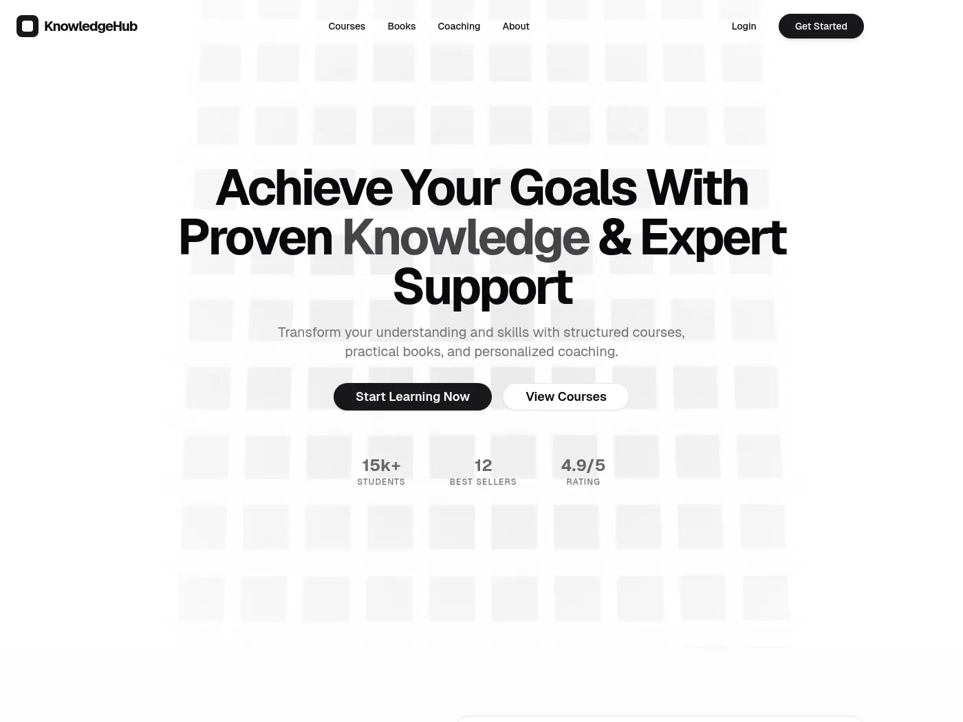 Knowledge Hub Landing Page